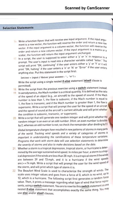 Solved Scanned By Camscanner Selection Statements 16 Write A