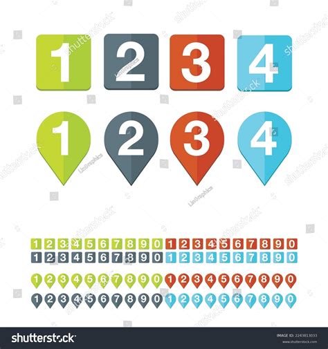 number set flat design button stock vector royalty free 2243813033