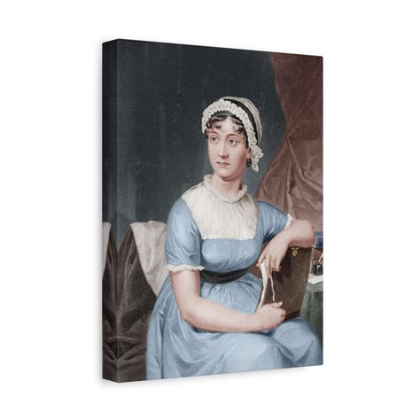 Jane Austen 1810 Portrait Canvas By Cassandra Austen Regency Era Art Rustic Home Decor T