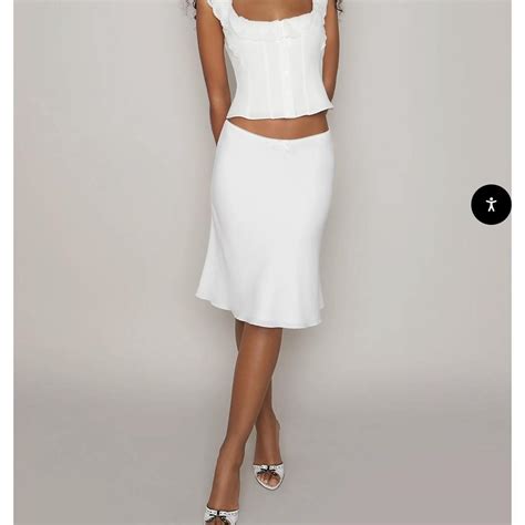 Danielle Guizio Womens White Skirt Depop