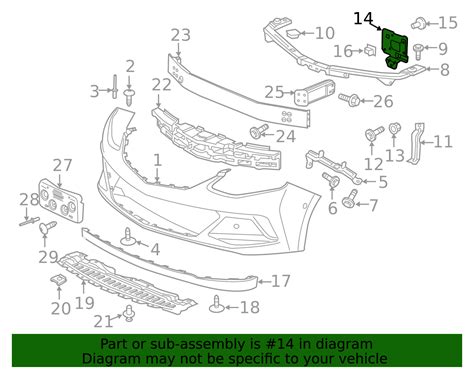 2016 2019 Chevrolet Volt Front Bumper Fascia Lower Stiffener 23142861