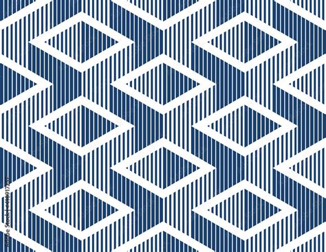 Seamless Isometric Lines Geometric Pattern 3d Cubes Vector Tiling Background Architecture And