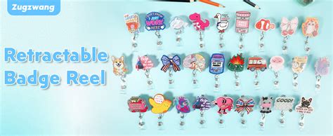 Retractable Badge Reel Cute Badge Reels For Nurse Badge Holder With Alligator Clip
