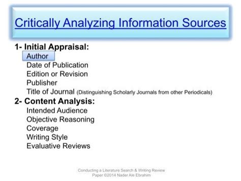 Critically Analyzing Info