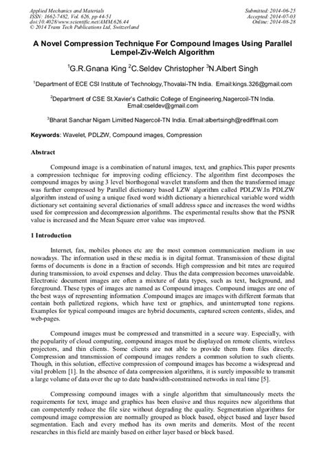 A Novel Compression Technique For Compound Images Using Parallel Lempel