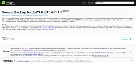 veeam backup for aws 9 rest api reference