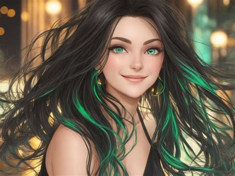 Premium Ai Image Beautiful Woman With Black Hair And Blue Eyes