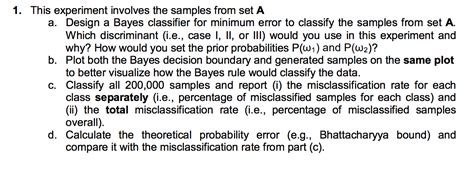 Consider A Two Class Classification Problem Where The