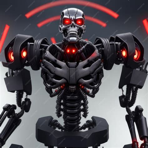 Premium Photo A Menacing Terminator Endoskeleton Stares