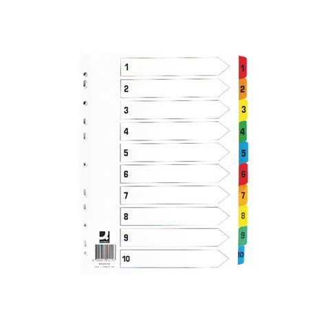 Reinforced Numerical Index A4 Multi Colour Cromwell Tools