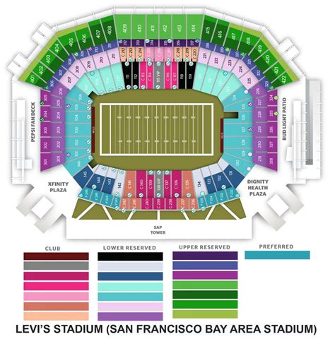 Levis Stadium Seating Chart With Seat Numbers And Rows All For One