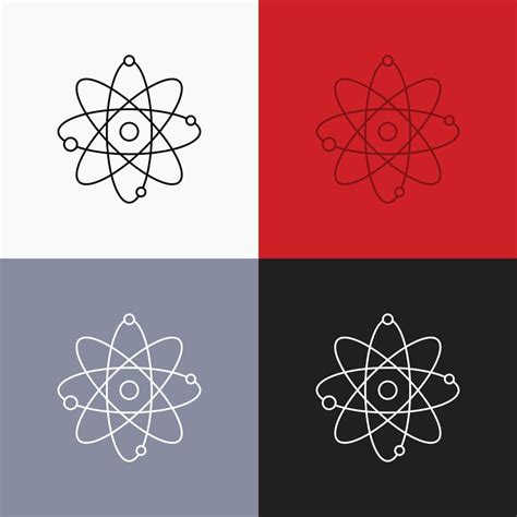 Atom Nuclear Molecule Chemistry Science Icon Over Various Background Line Style Design