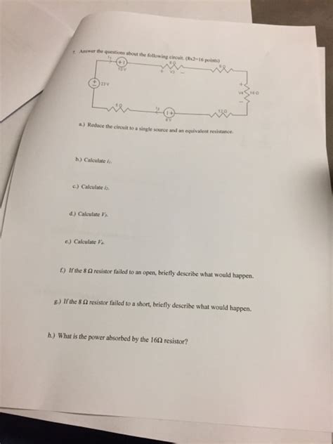 Solved Answer The Questions About The Following Circuit Chegg Com