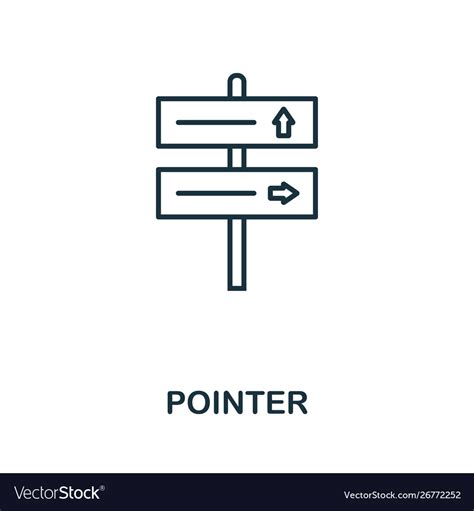 Pointer Outline Icon Thin Line Concept Element Vector Image