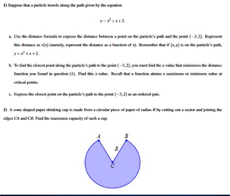 solved i suppose that a particle travels along the path