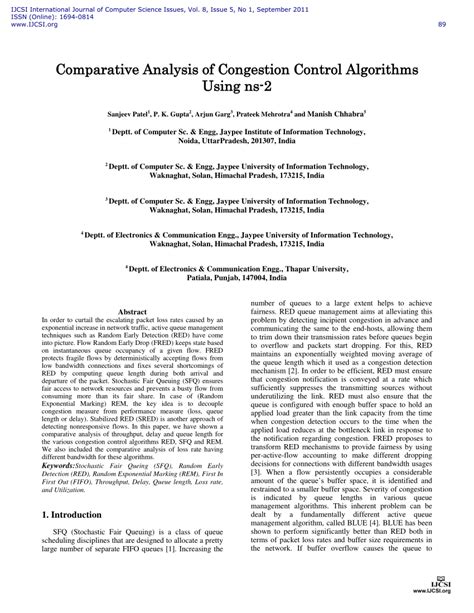 Pdf Comparative Analysis Of Congestion Control Algorithms Using Ns 2