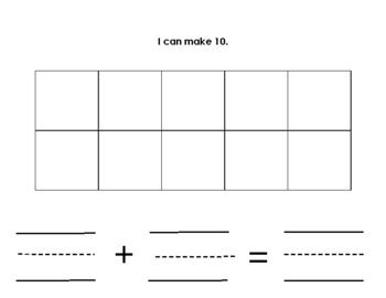 Make 10 Work Mat Tens Frame By Poco Luz TPT