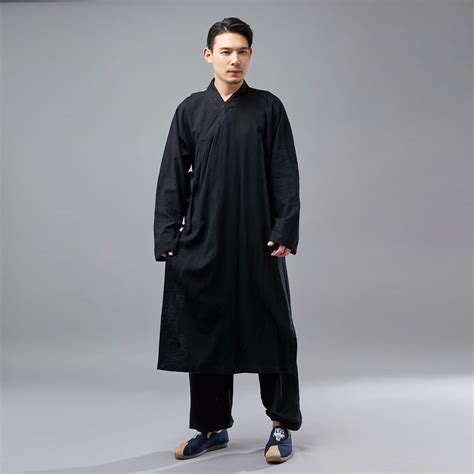 2025春季休闲长衫男民国唐装 中国风斜襟长衫亚麻棉布衣国风唐装 阿里巴巴