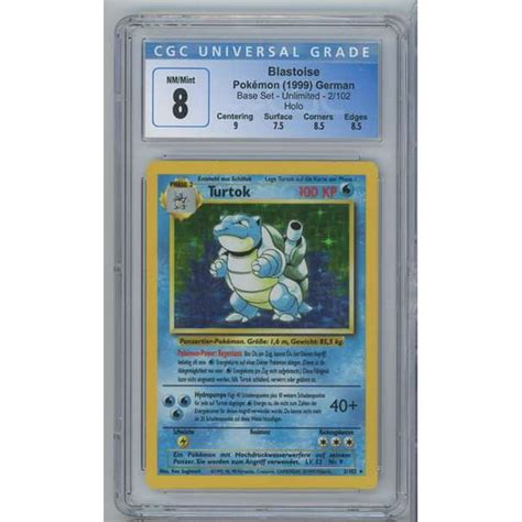 Pokemon Base Set Blastoise Graded Card Cgc 8