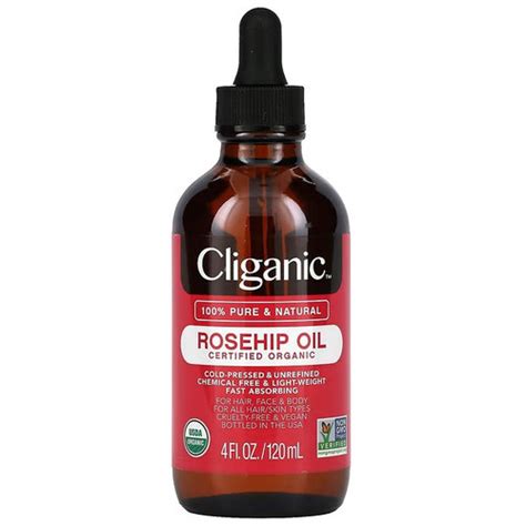 Cliganic 100 Pure And Natural Rosehip Oil 4 Fl Oz 120 Ml