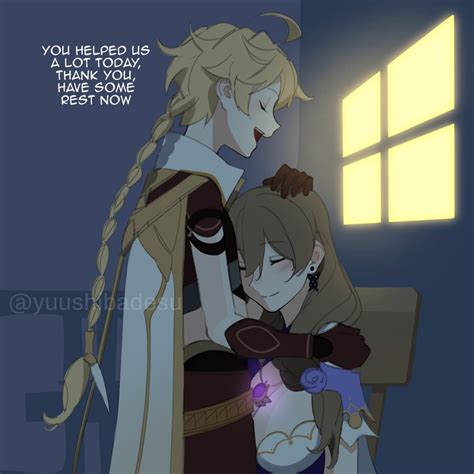 Aether And Lisa Genshin Impact Drawn By Yuushiba Danbooru