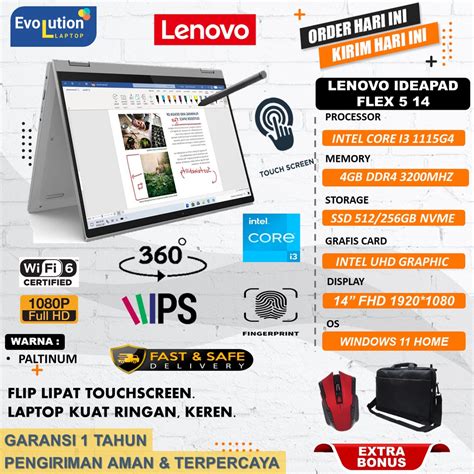 Jual Laptop Flip In Lenovo Ideapad Flex Intel Core I G Gb Gb Fhd Ips Touch