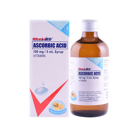 Ritemed Ascorbic Acid 100mg 5ml Syrup 120ml Orange Price In The