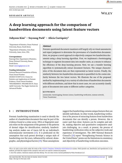 Statistical Analysis 2024 Kim A Deep Learning Approach For The Comparison Of Handwritten