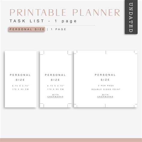 Printable Task List For Personal Planner Aesthetic Minimalist List Template Etsy