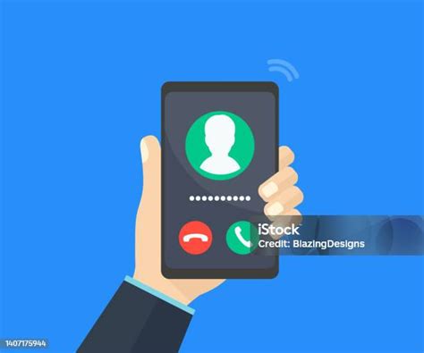 모바일 통화 화면 통화 화면 스마트 폰 인터페이스 수신 전화 응답 및 거부 전화 버튼 벡터 디자인 및 일러스트레이션 Brand Name Smart Phone에 대한 스톡