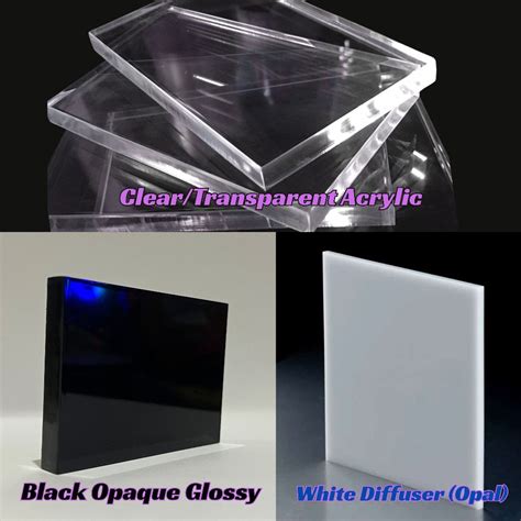 Clear Black White Diffuser Acrylic Sheet Precut Sizes List B1 9mm