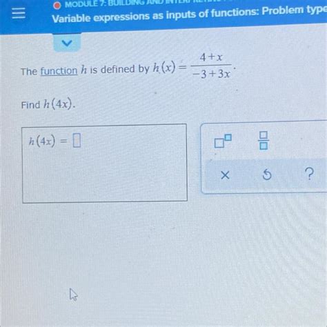 the function is defined by h x 4 x 3 3x find h 4x