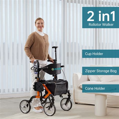 Elenker Elenker 2 In 1 Rollator Walker And Transport Chair