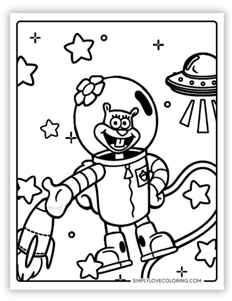 Spongebob And Sandy Coloring Pages Sandy Spongebob