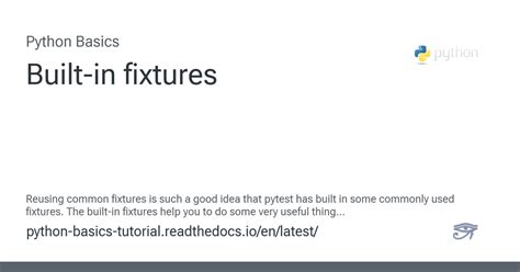 Built In Fixtures Python Basics