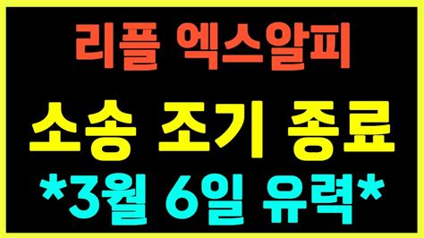 리플 엑스알피 소송의 핵심 쟁점 다룬다 소송 종료시 신고가 바로 직행 Youtube