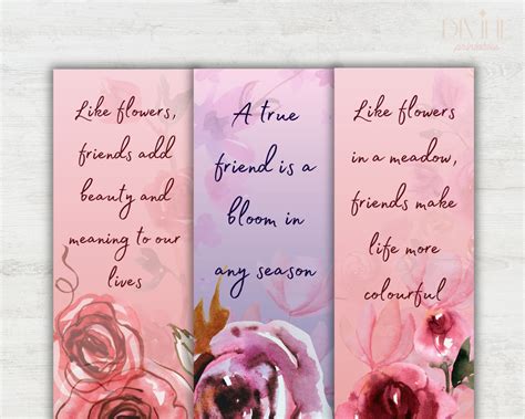Friendship Quotes Printable Bookmarks Downloadable Pdf Containing 3