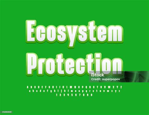 벡터 에코 템플릿 생태계 보호 세련된 알파벳 문자와 숫자 세트 교육에 대한 스톡 벡터 아트 및 기타 이미지 교육 그래픽 프린트 기후 변화 Istock