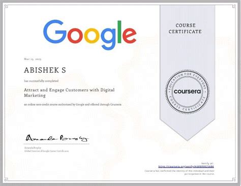 Abishek S On Linkedin Hello Friends I Was Happy To Share My Coursera Certification In Digital