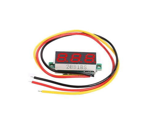 CentIoT Mini Digital Voltmeter Inch LED Display V DC Three Wire Red Amazon In