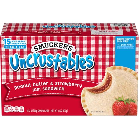 Smuckers Uncrustables Frozen Sandwiches Peanut Butter And Strawberry Jam Shop Entrees And Sides