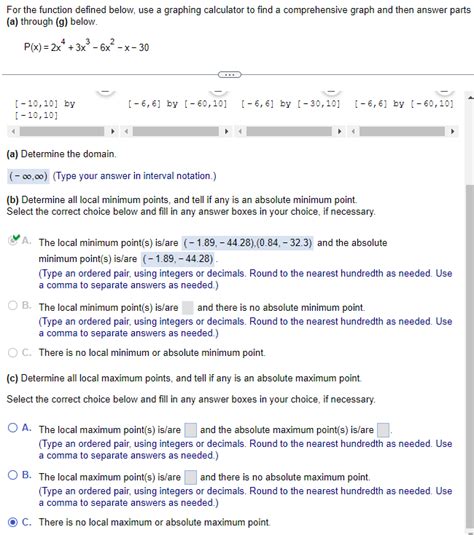 Solved For The Function Defined Below Use A Graphing Chegg