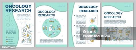 종양학 연구 브로셔 템플릿 전단지 소책자 전단지 인쇄 선형 아이콘커버 디자인 암 실험실 검사 잡지 연례 보고서 광고 포스터에 대한 벡터 레이아웃 0명에 대한 스톡 벡터 아트
