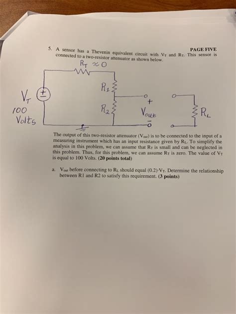solved page five 5 a sensor has a thevenin equivalent