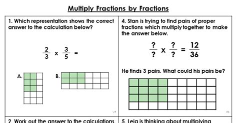 Year 6 Multiply Fractions By Fractions Lesson Classroom Secrets Dbt Worksheets