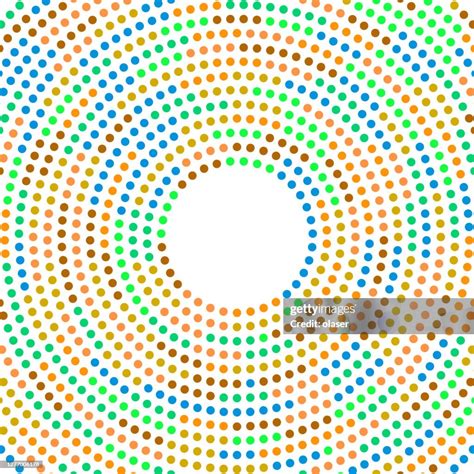 evenly spaced colored dots along circle tangent high res vector graphic