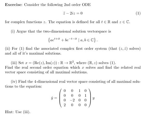 Solved Exercise Consider The Following 2nd Order Ode 2