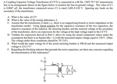 Solved A Coupling Capacitor Voltage Transformer Ccvt
