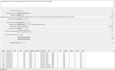 cellprofiler issue matching metadata from csv file with metadata from