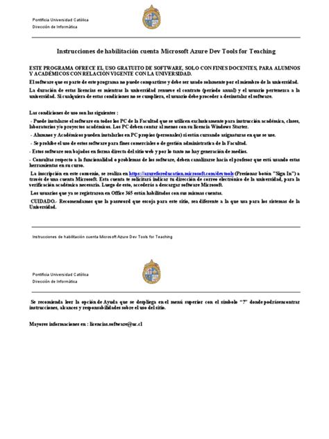 Instrucciones Cuenta Microsoft Azure Dev Tools For Teaching Pdf